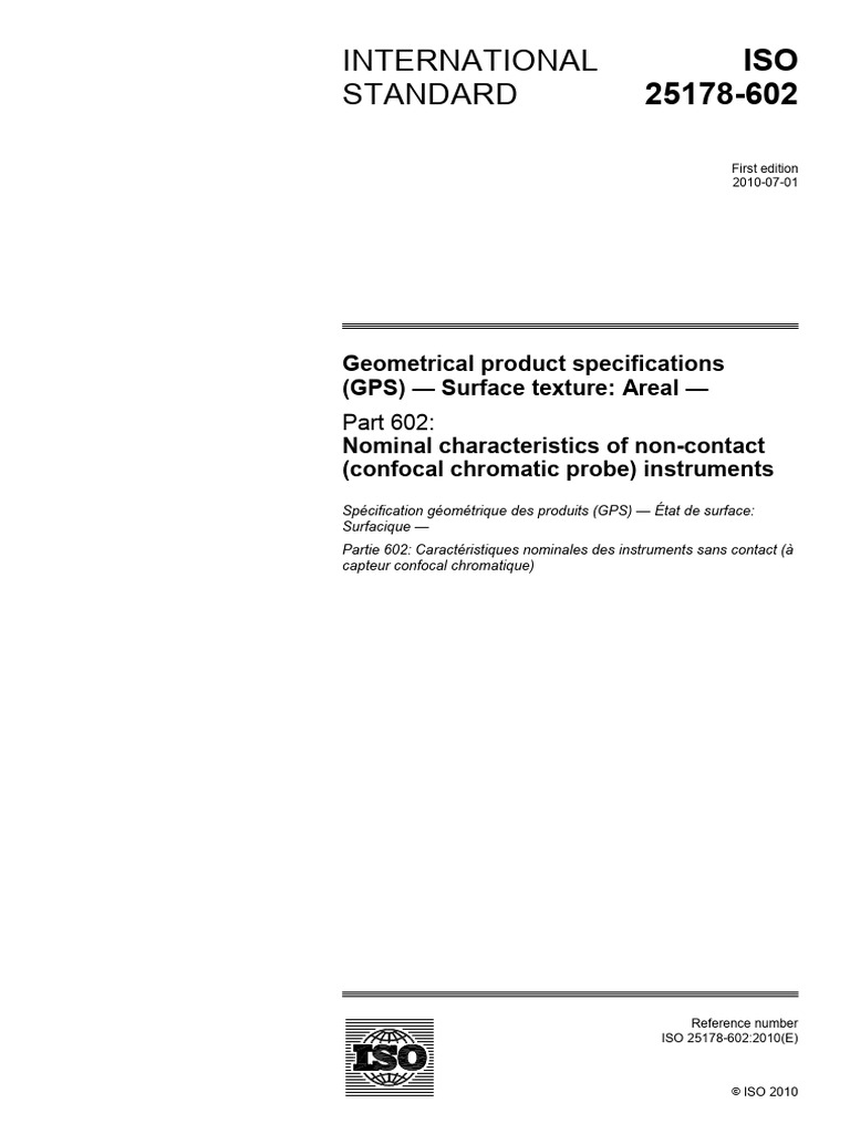 ISO 25178-602-2010 | PDF | Observational Error | Optics