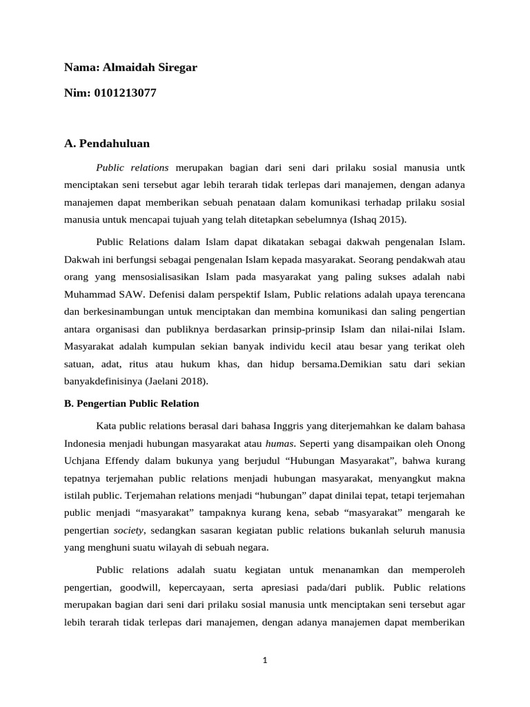 Public Relations dalam Perspektif Islam | PDF | Agama & Spiritualitas