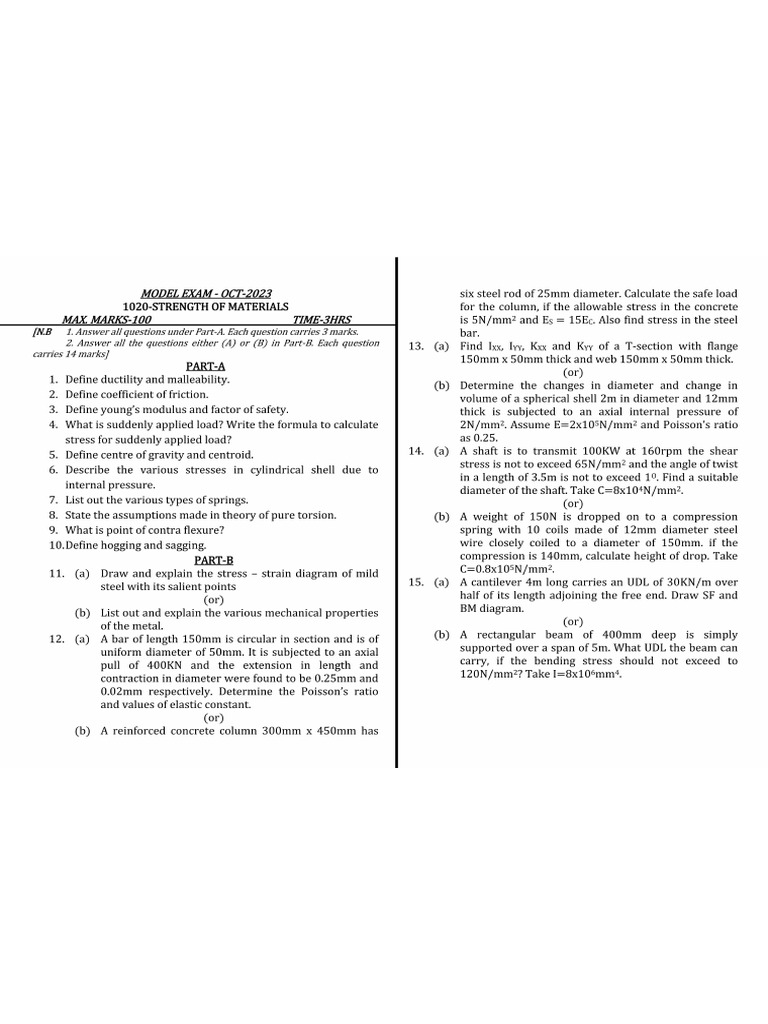 1020 - Model Exam QN Oct-2023 | PDF
