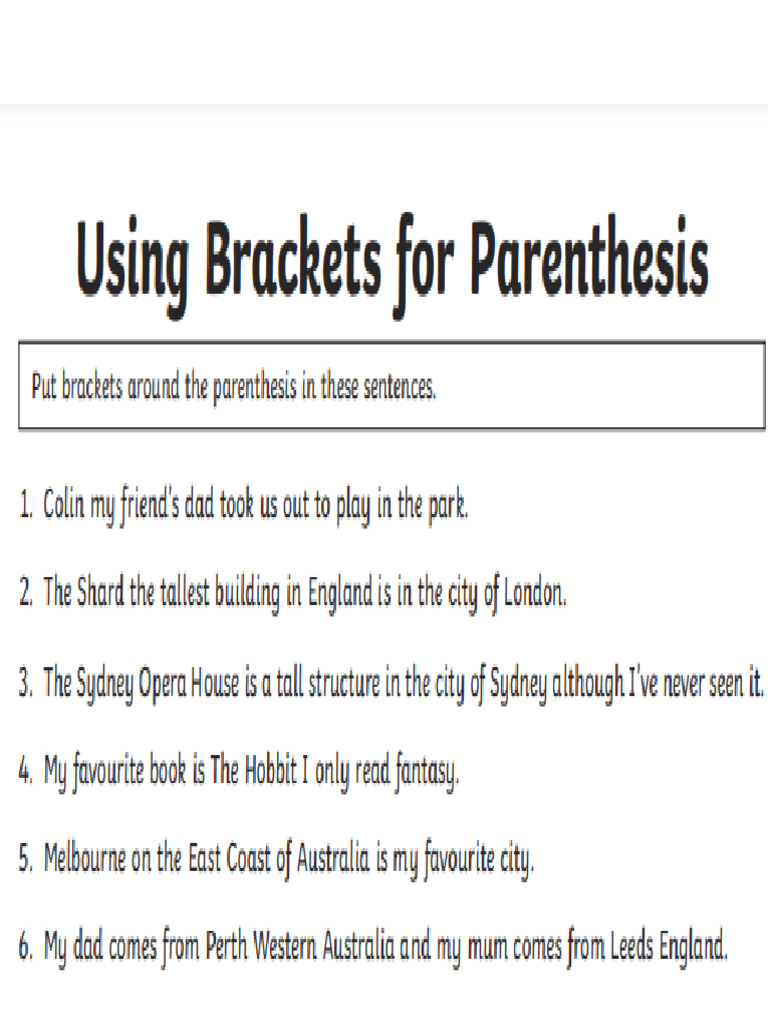 Using Brackets For Parenthesis | PDF
