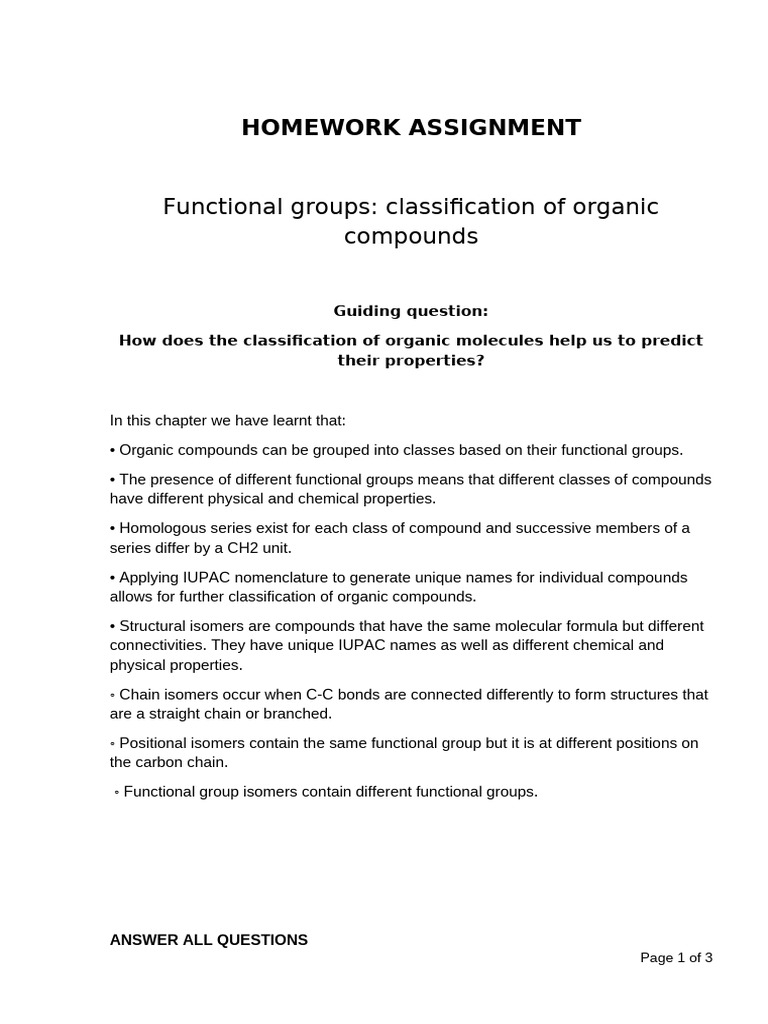 G12 SL Assignment ISOMERISM | PDF | Science & Mathematics