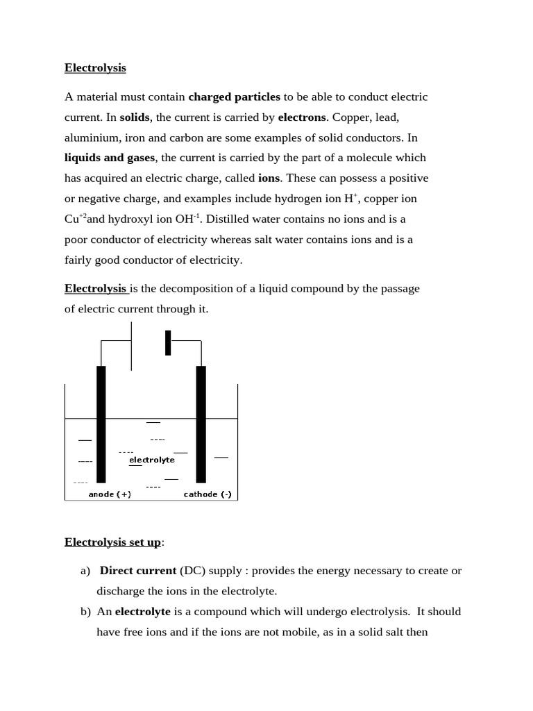 Electrolysis | PDF | Ion | Corrosion