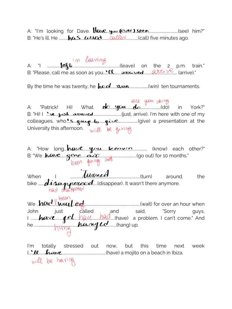 Tenses | PDF | Home & Garden | Art