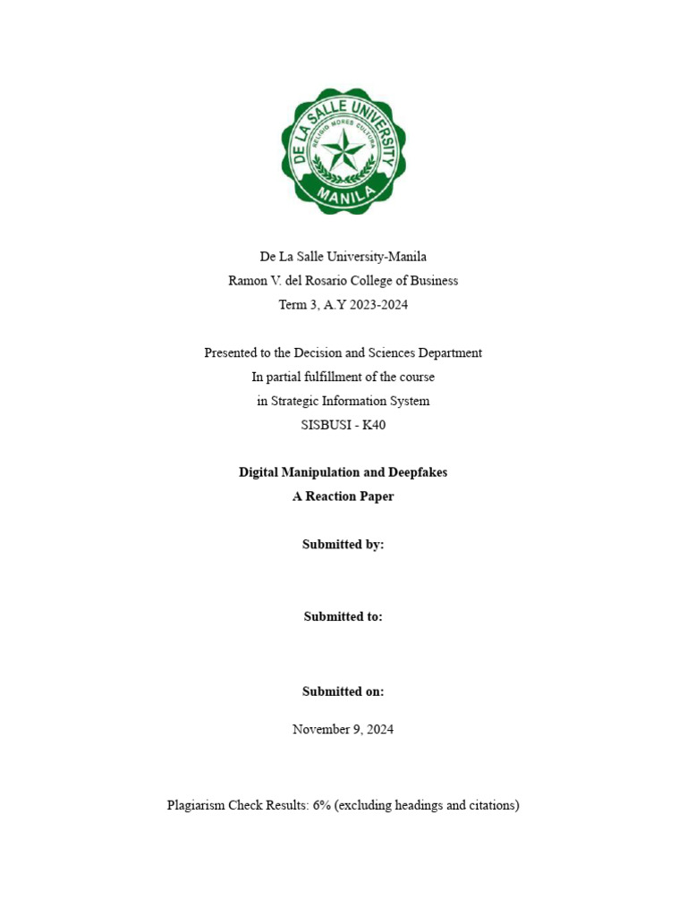 SISBUSI Reaction Paper | PDF | Artificial Intelligence | Intelligence ...