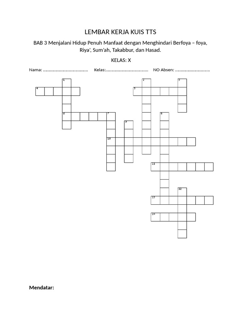TTS: Hidup Penuh Manfaat dan Kebaikan | PDF