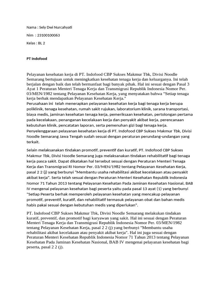 Sely Dwi Nurcahyati Indofood | PDF | Pengembangan Diri | Kesehatan Holistik