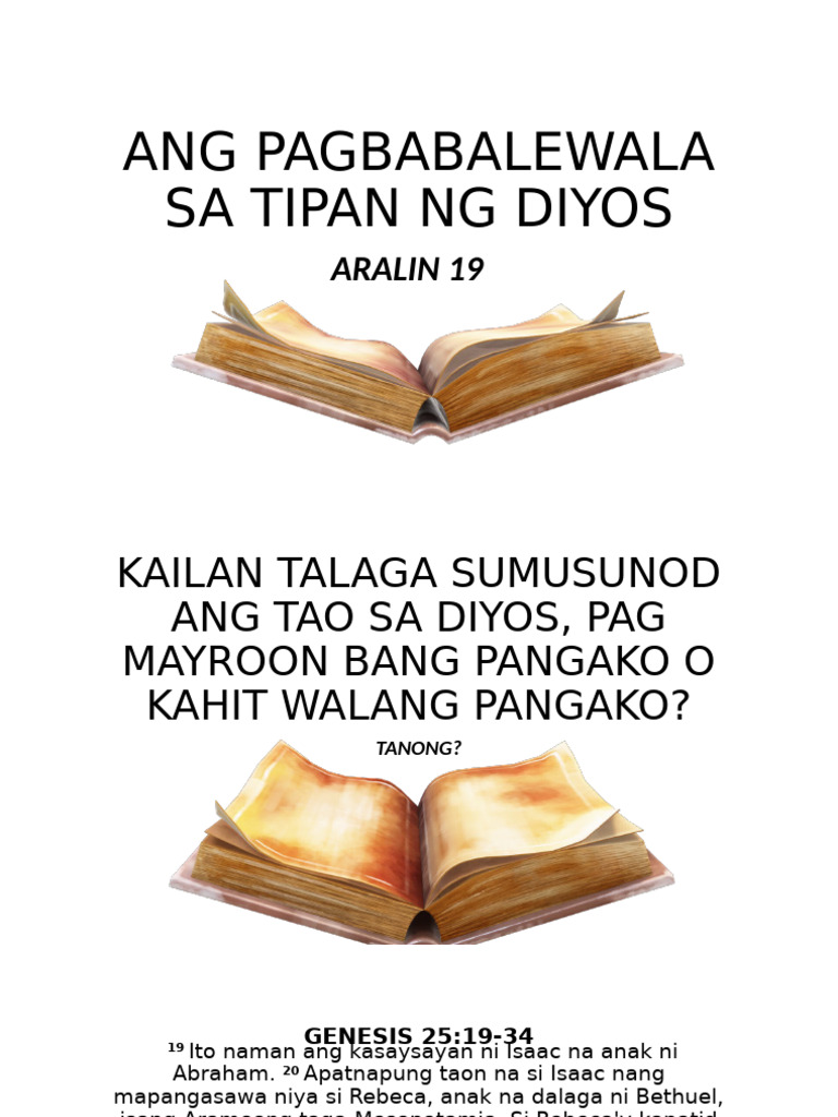 Ang Pagbabalewala Sa Tipan NG Diyos | PDF