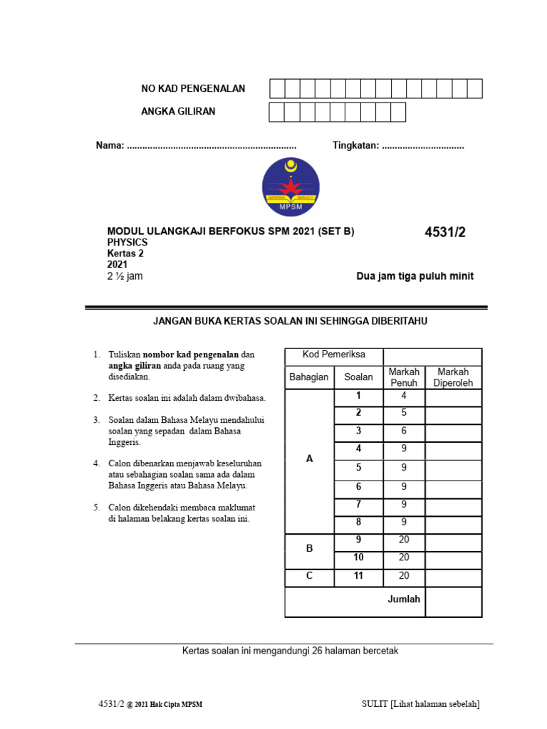 MODUL ULANGKAJI BERFOKUS SPM 2021-Answer | PDF