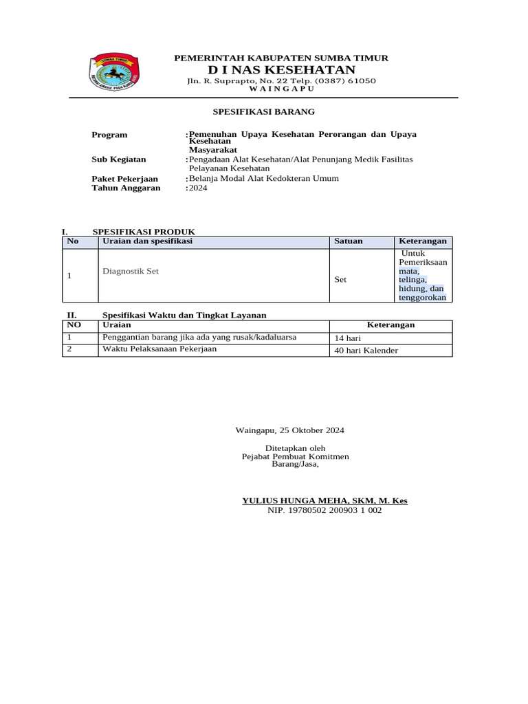 Spesifikasi Catridge TCM | PDF