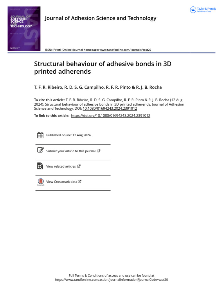 Adhesive Bonding in 3D Printed Joints | PDF | Strength Of Materials ...