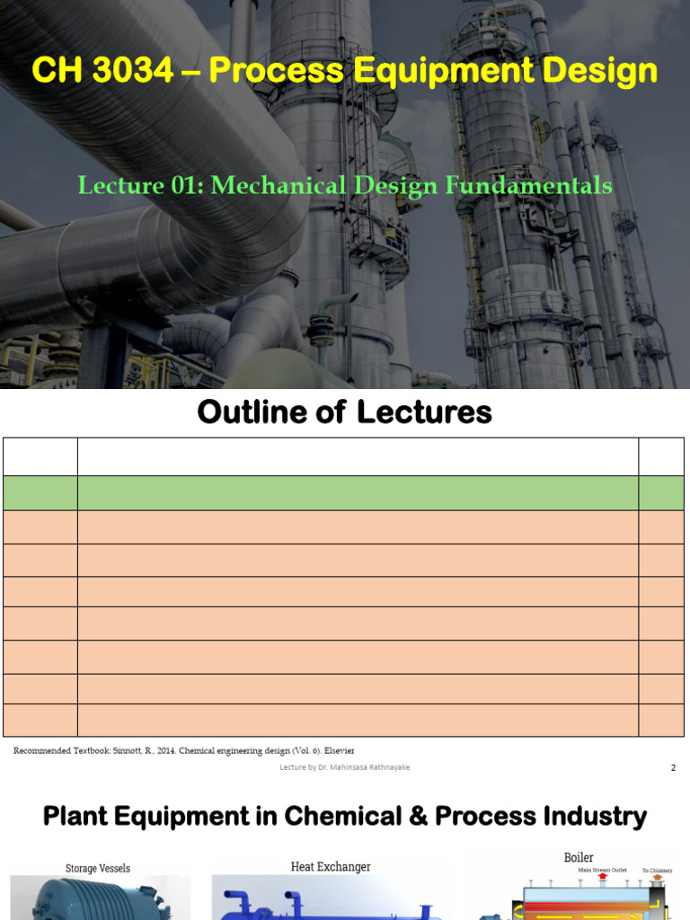 Week 01 - Equipment Design Lecture | PDF | Pump | Mechanical Engineering