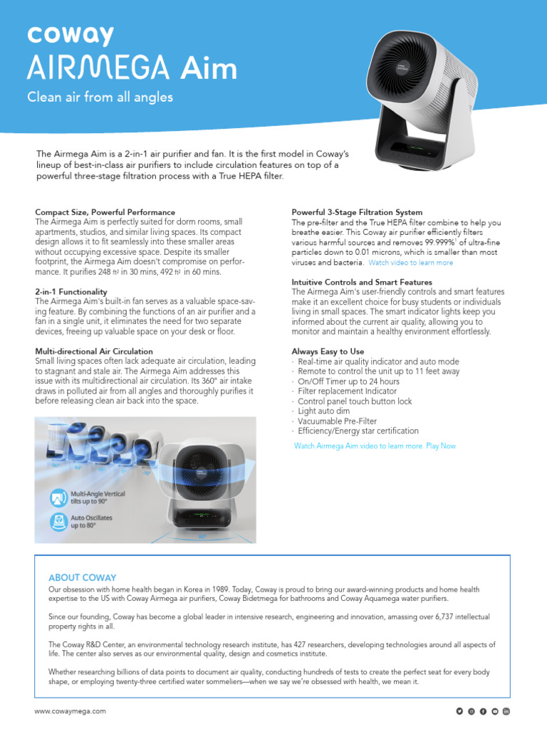 Airmega_Aim_Onesheet | PDF