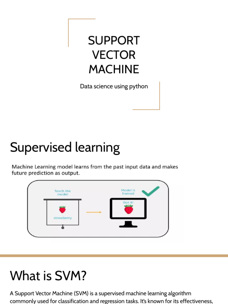 Support Vector Machine: Data Science Using Python | PDF