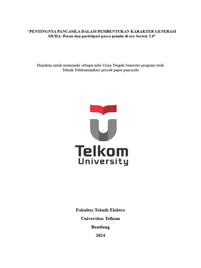PENTINGNYA PANCASILA DALAM PEMBENTUKAN KARAKTER GENERASI MUDA: Peran Dan Partisipasi Pasca ...