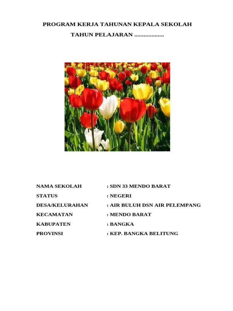 Cover Program Kerja Tahunan Kepala Sekolah | PDF | Olahraga & Rekreasi | Kajian Bahasa Asing