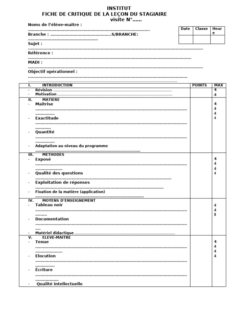 Fiche de Visite | PDF