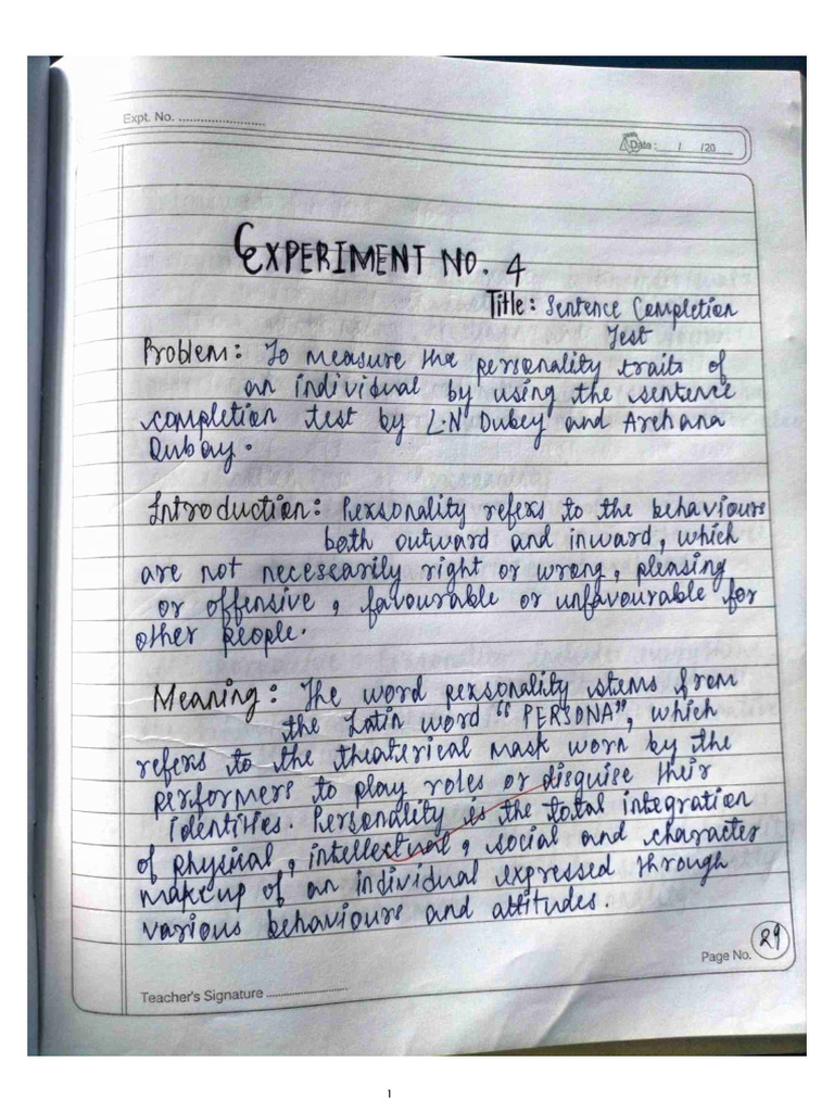 Sentence Completion Test Pdf