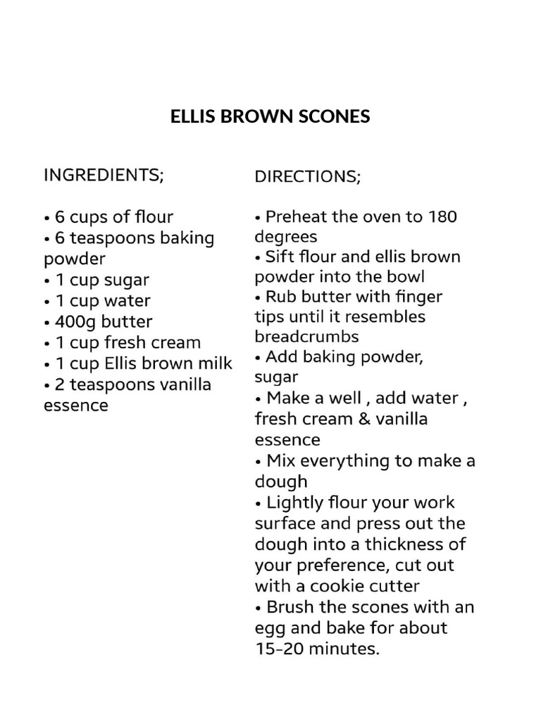 Ellis Brown Scones | PDF