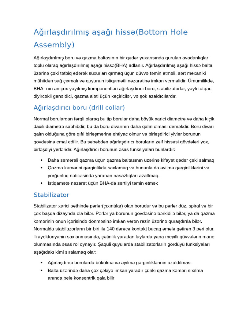 Bottom Hole Assembly | PDF
