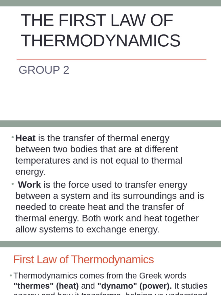 Understanding the First Law of Thermodynamics | PDF | Heat | Thermodynamics