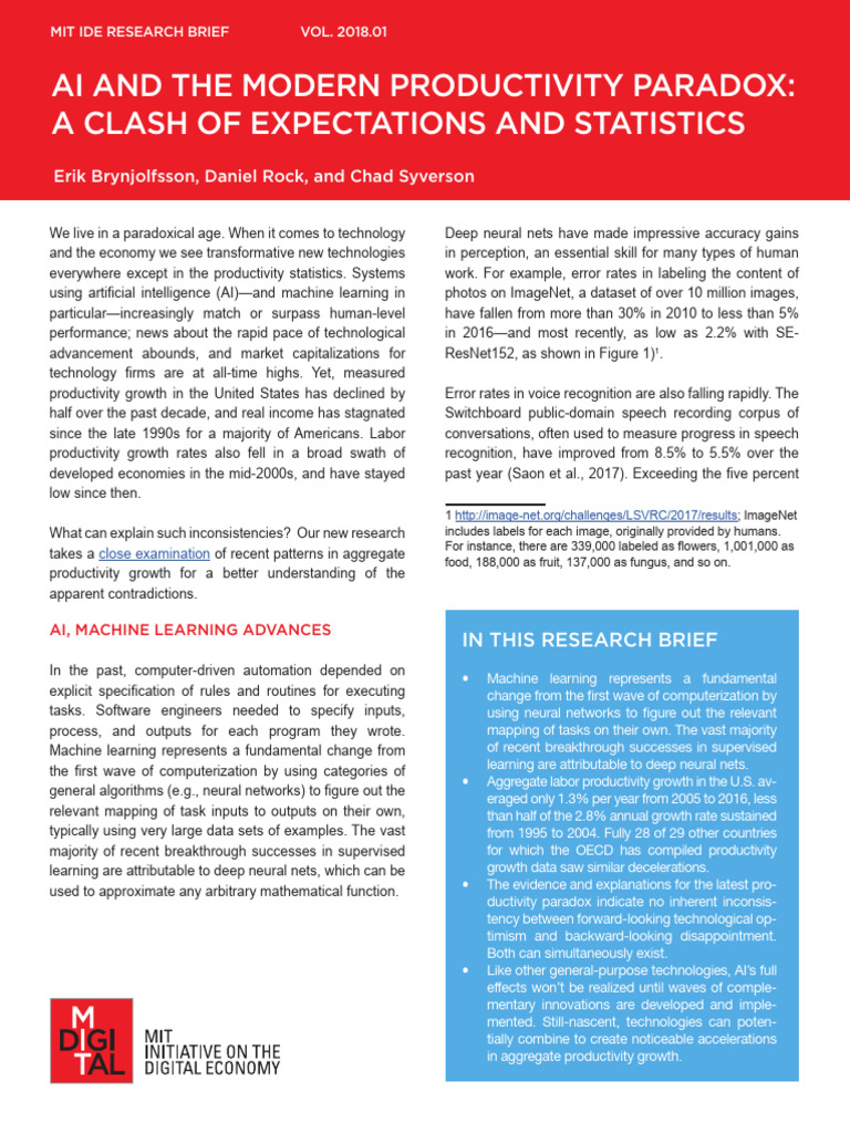 AI Productivity Paradox | PDF | Artificial Intelligence | Intelligence ...