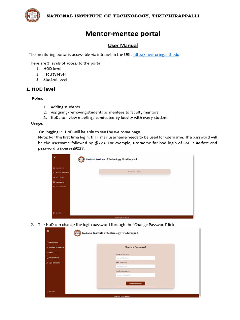 Mentor-Mentee Portal Guide 2024 | PDF | Computing | Cyberspace