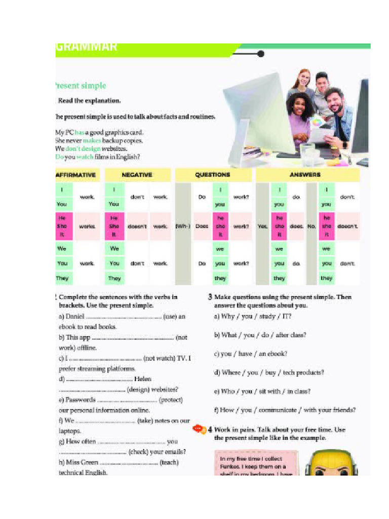 Present Tense Grammar | PDF
