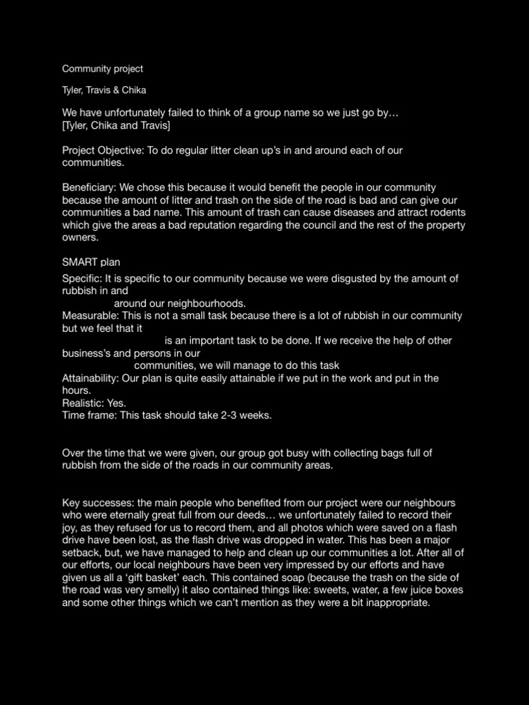 Community Service Report | PDF | Social Science