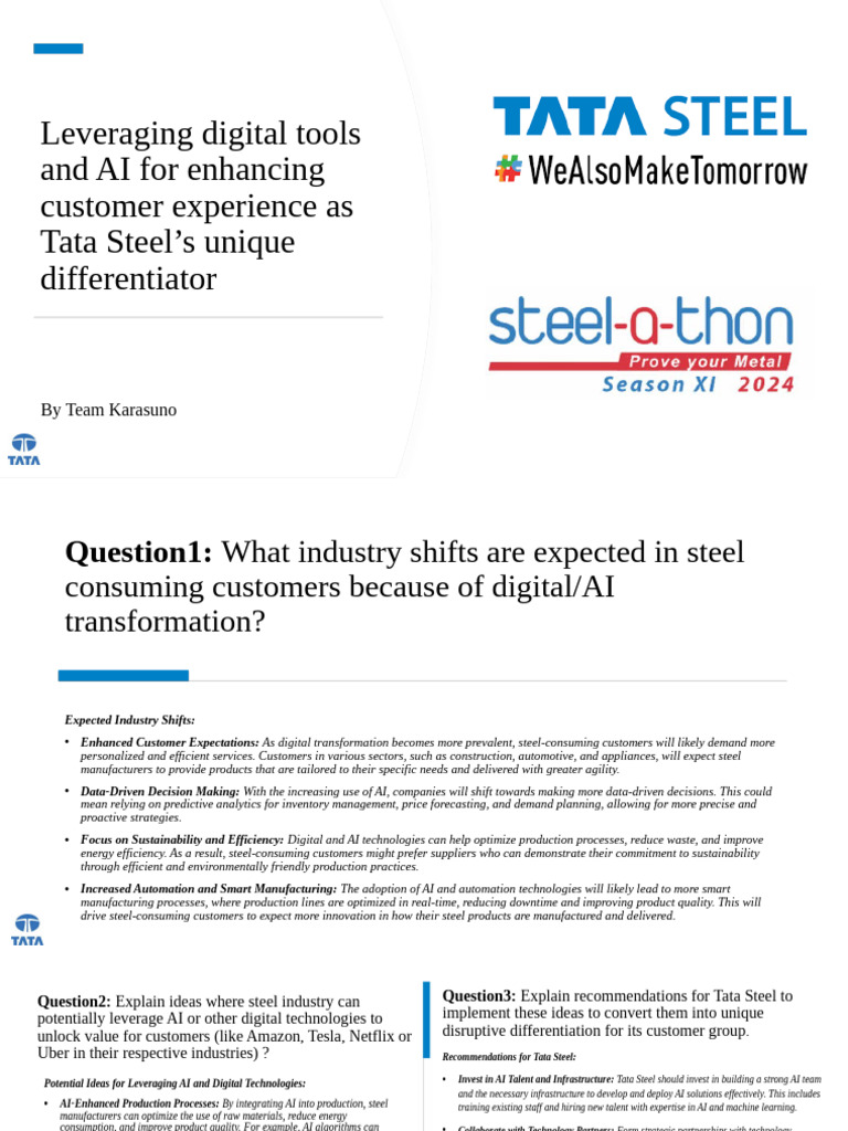 TATA STEELaTHON | PDF | Artificial Intelligence | Intelligence (AI ...