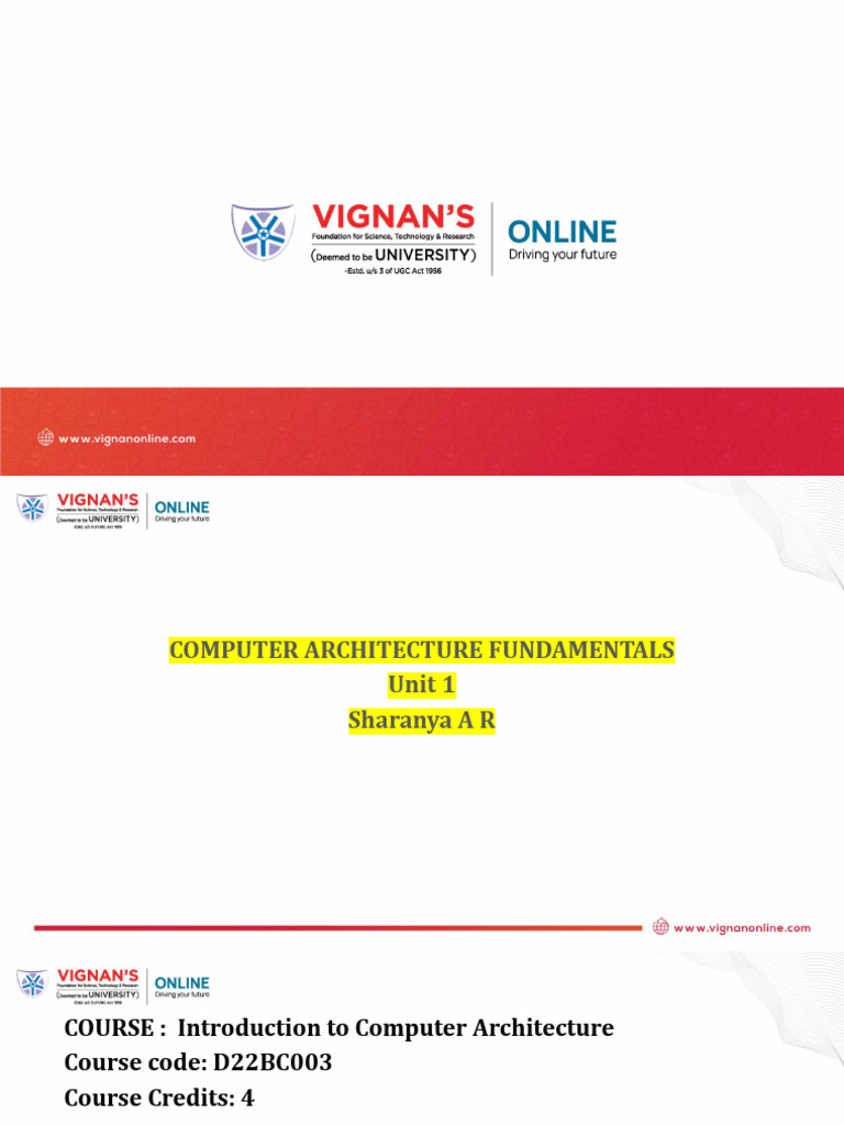 Introduction To Computer Architecture Unit 1 Live Session | PDF ... Introduction To Computer Architecture Unit 1 Live Session | PDF ...