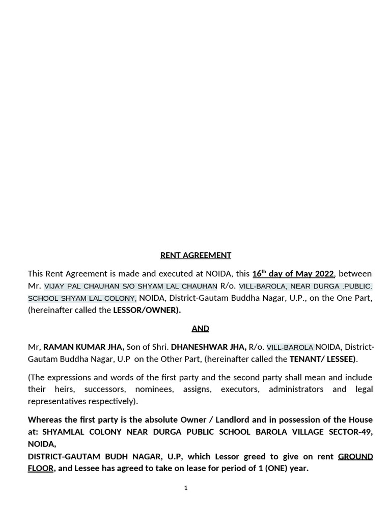 rent | PDF | Lease | Leasehold Estate