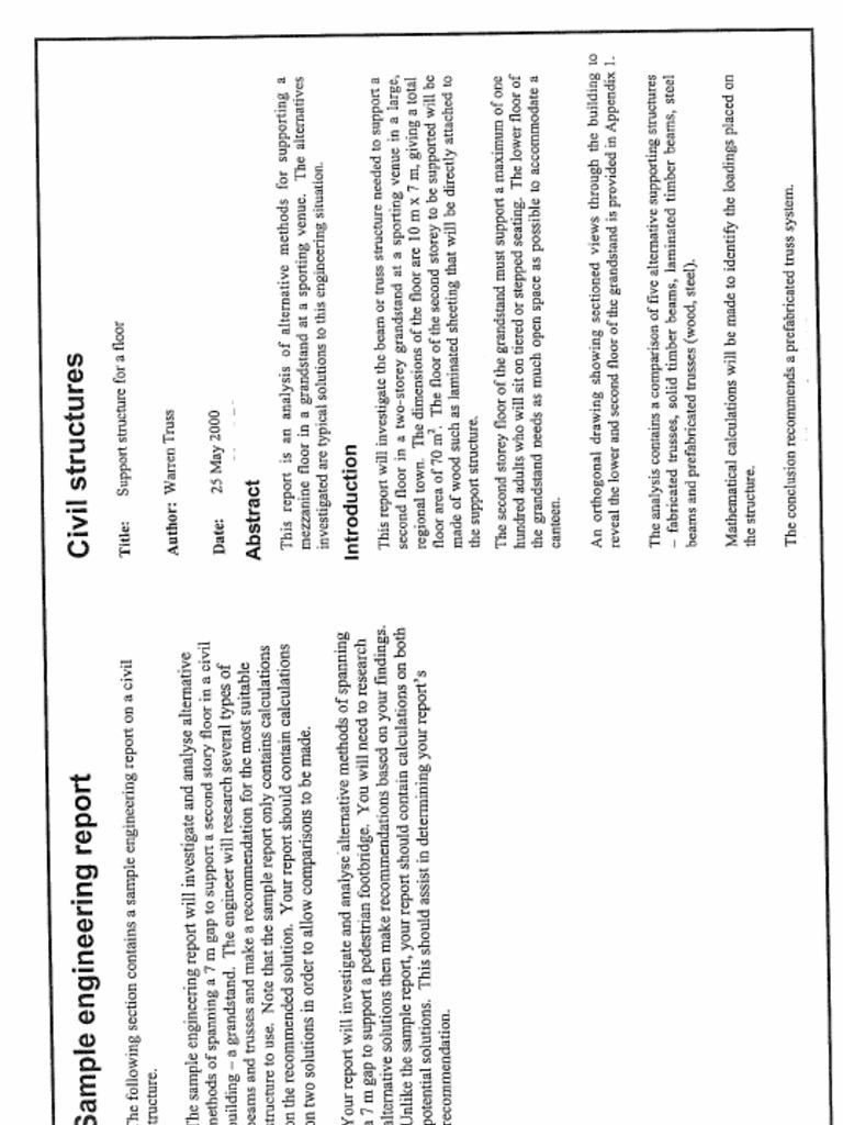 Engineering Report Example Civil Structures | PDF