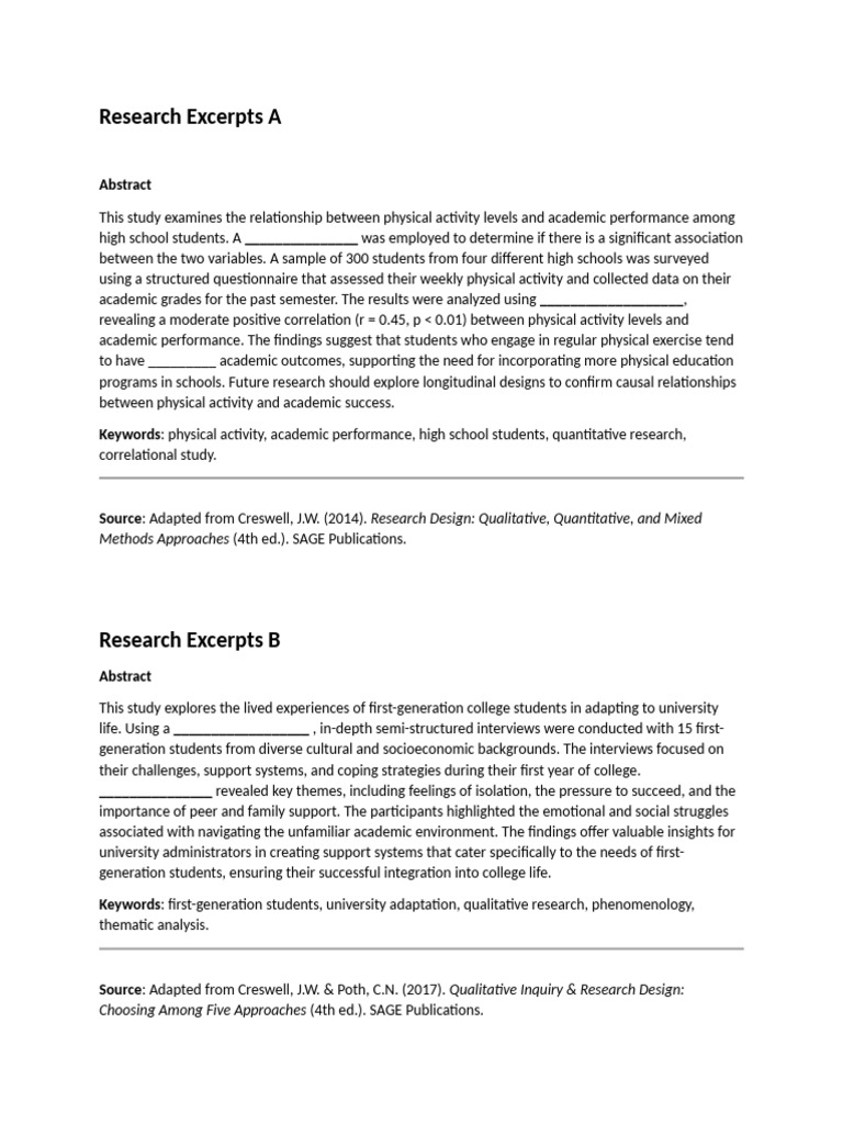 Sample Research Abstract | PDF