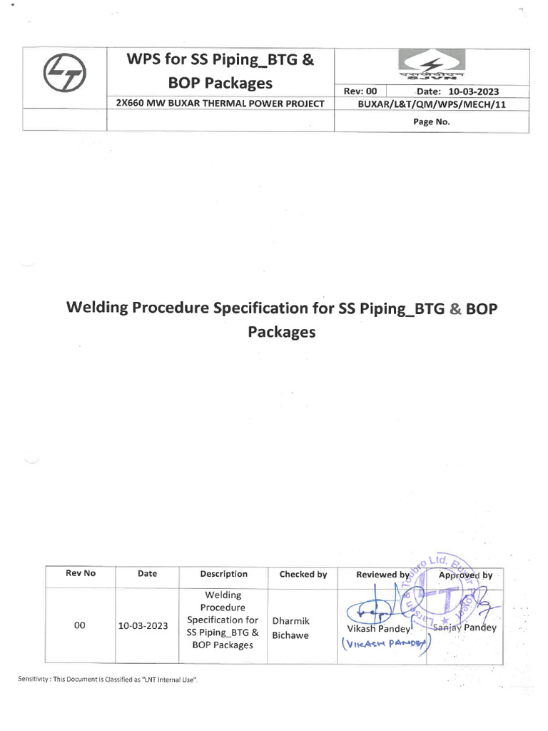 Wps Ss TG Oil Piping | PDF