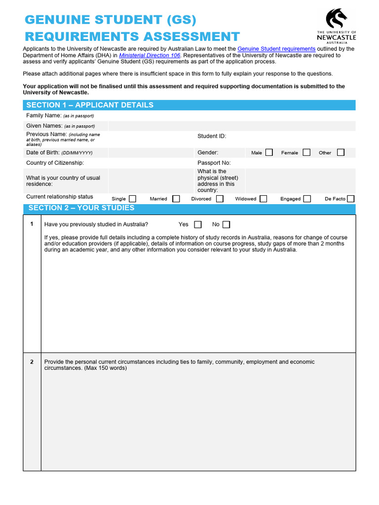 Genuine Student Requirements Assessment | PDF | Cost Of Living | Travel ...