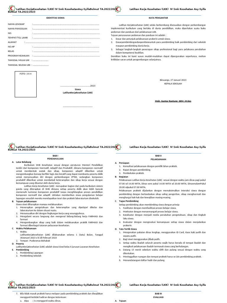 Panduan LKK Kelas Xii Farmasi 2022-2023 | PDF