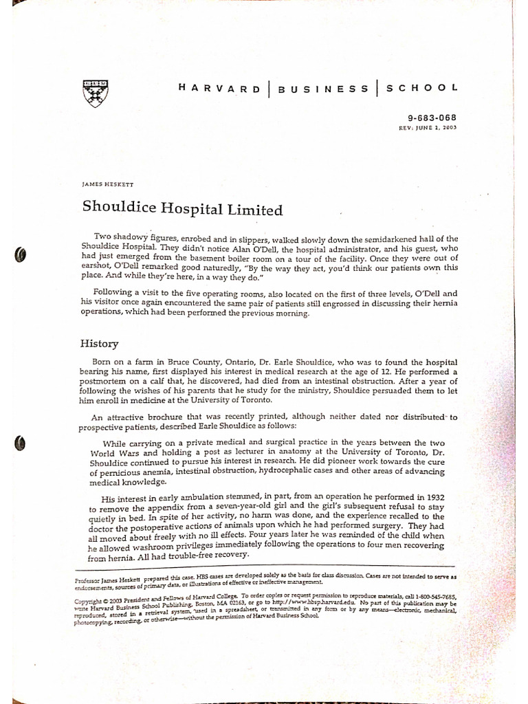 Case Study - 2 Shouldice | PDF