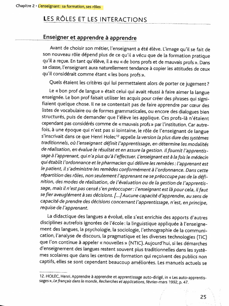 Chapitre 2 (Tagliante) - Rôles Et Interactions | PDF
