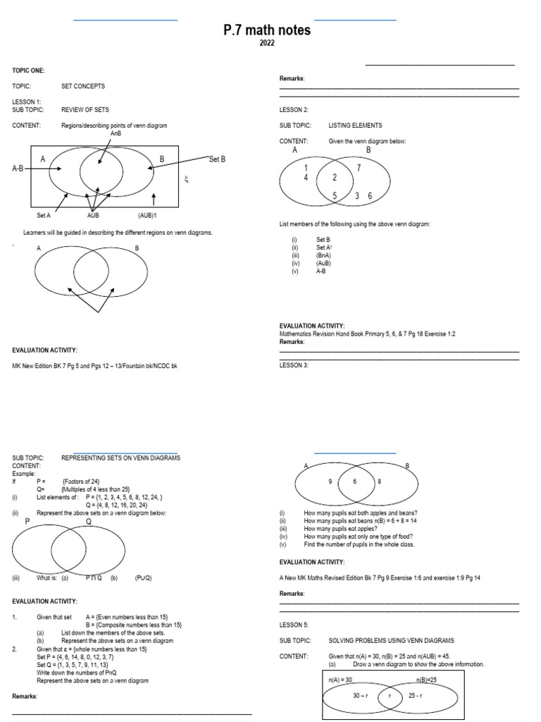 P.7 MTC Notes-1 | PDF | Mathematics