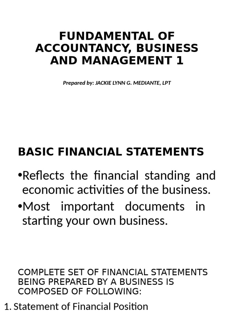 Fundamental of Accountancy Business and Management 1 | PDF | Accounting ...