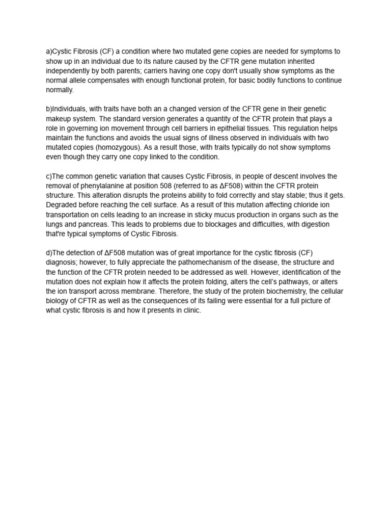 Cystic Fibrosis | PDF