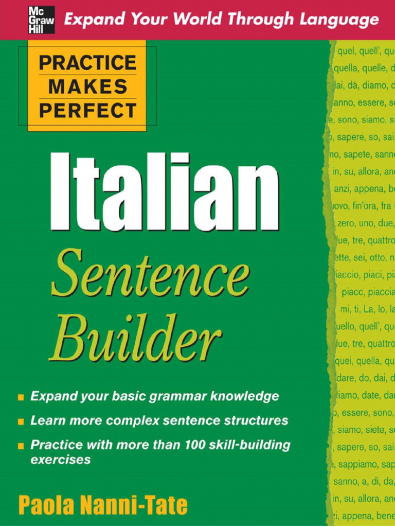 Practice Makes Perfect - Italia Setence Builder | PDF | Verb | Adjective