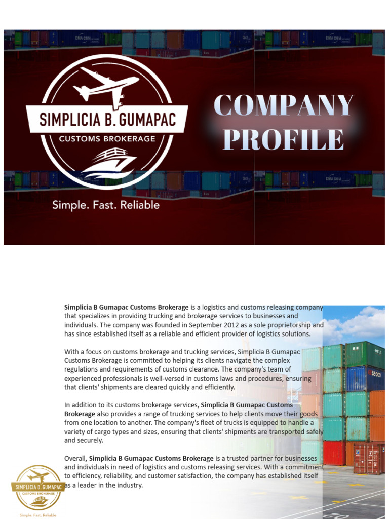 SBG-COMPANY-PROFILE | PDF | Logistics | Taxes