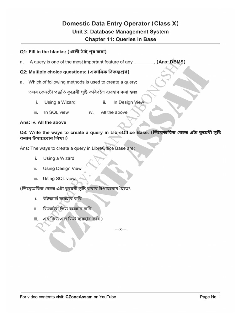 Unit 3 Ch11 - Queries in Base | PDF