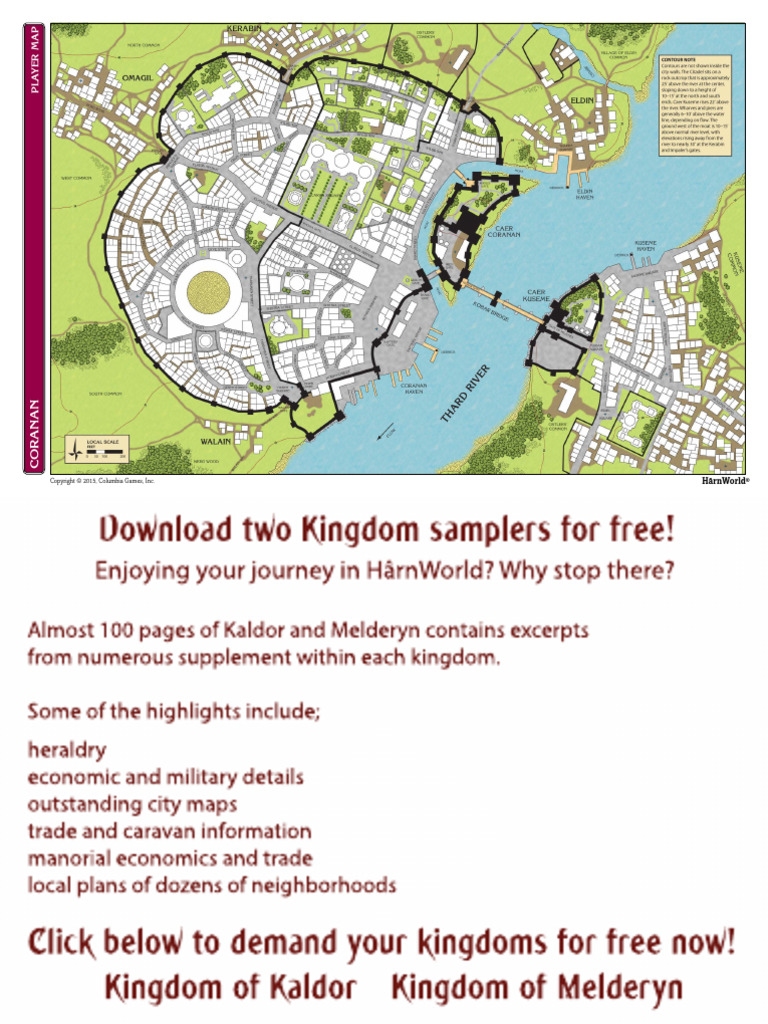 HârnWorld CG City of Coranan Player Map OEF, 2015 CG5771 | PDF