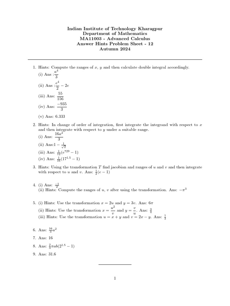 Hints 12 | PDF | Science & Mathematics | Computers