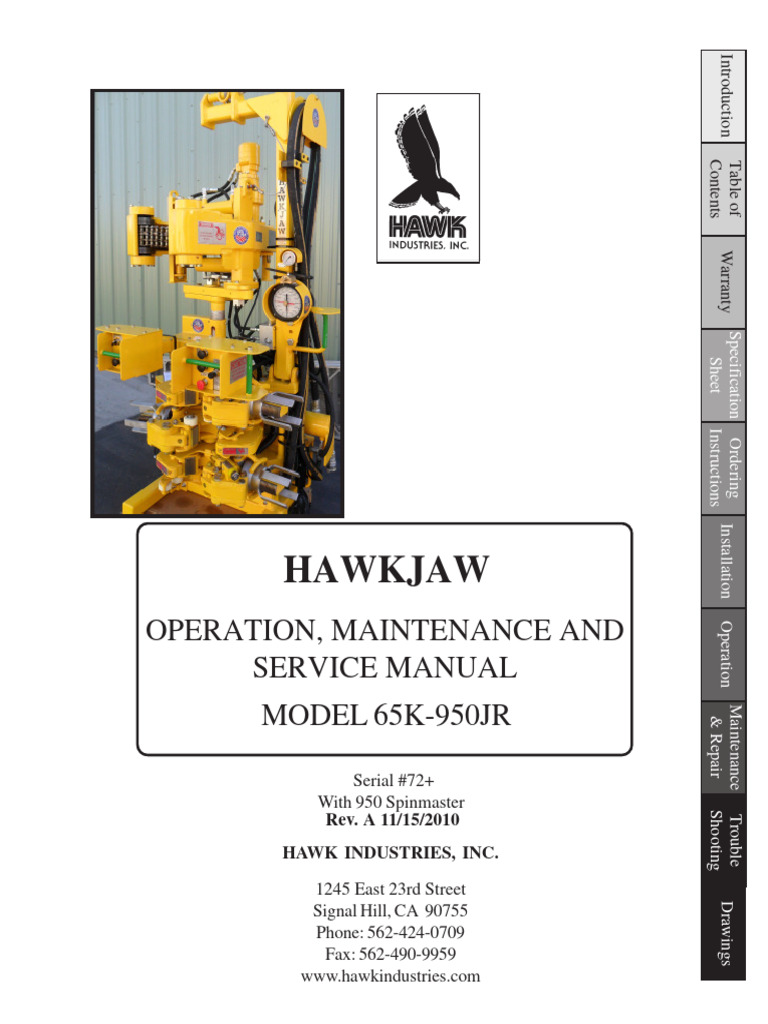 Hawkjaw 65K-950-2 | PDF | Nut (Hardware) | Drill