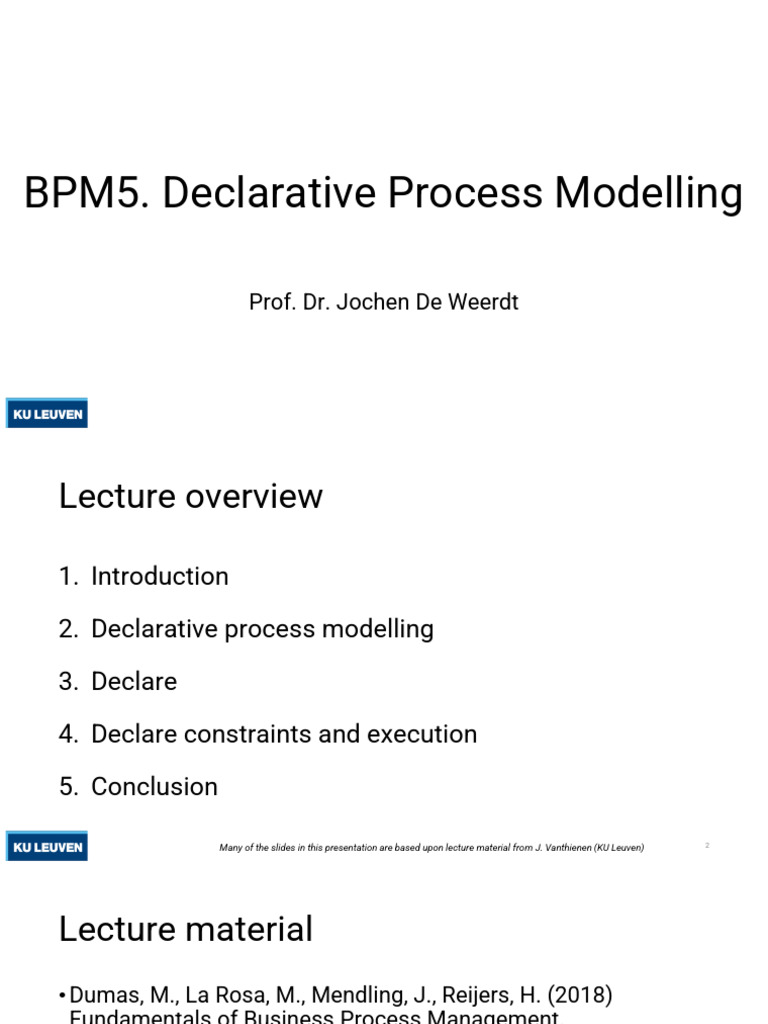 BPM5. Declarative Process Modelling(1) | PDF | Programming Paradigms | Applied Mathematics
