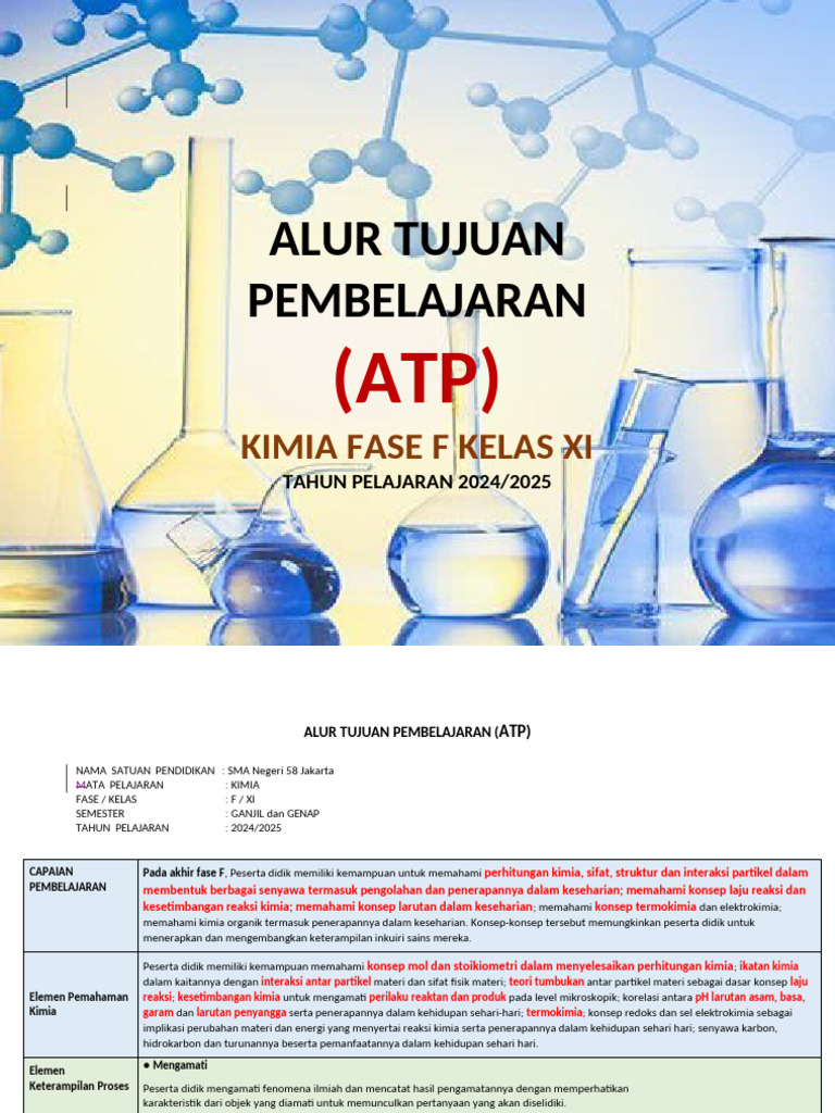 Alur Tujuan Pembelajaran Kelas Xi | PDF | Teknologi & Rekayasa