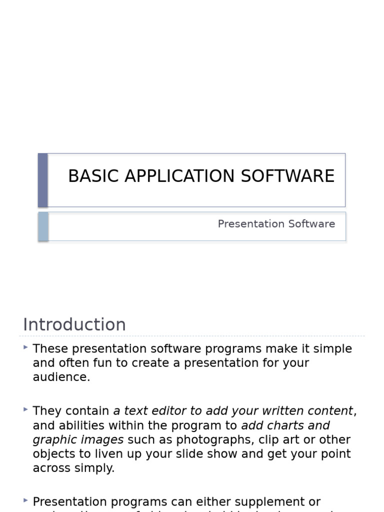 Basic Application Software Mspowerpoint | PDF | Microsoft Power Point | Computing